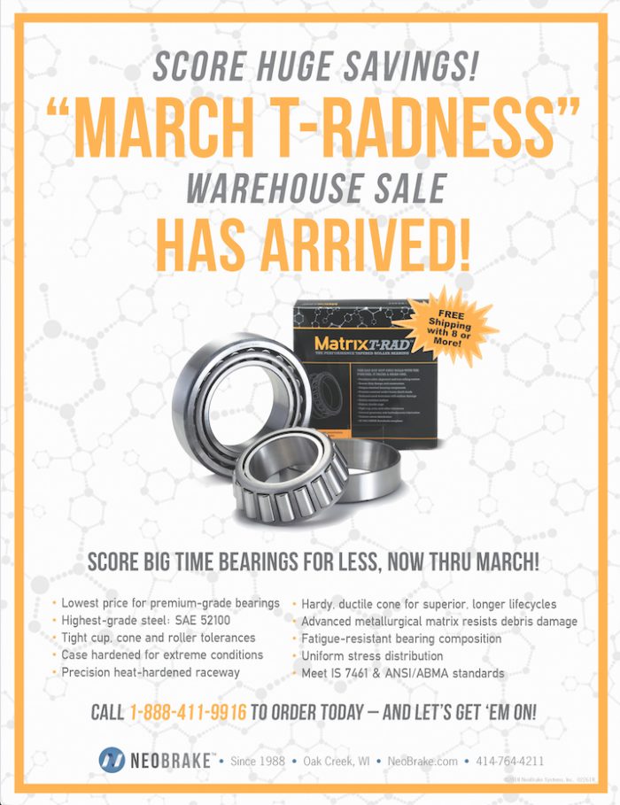 NeoBrake Announces the “March T-RADness Warehouse Sale” - NeoBrake